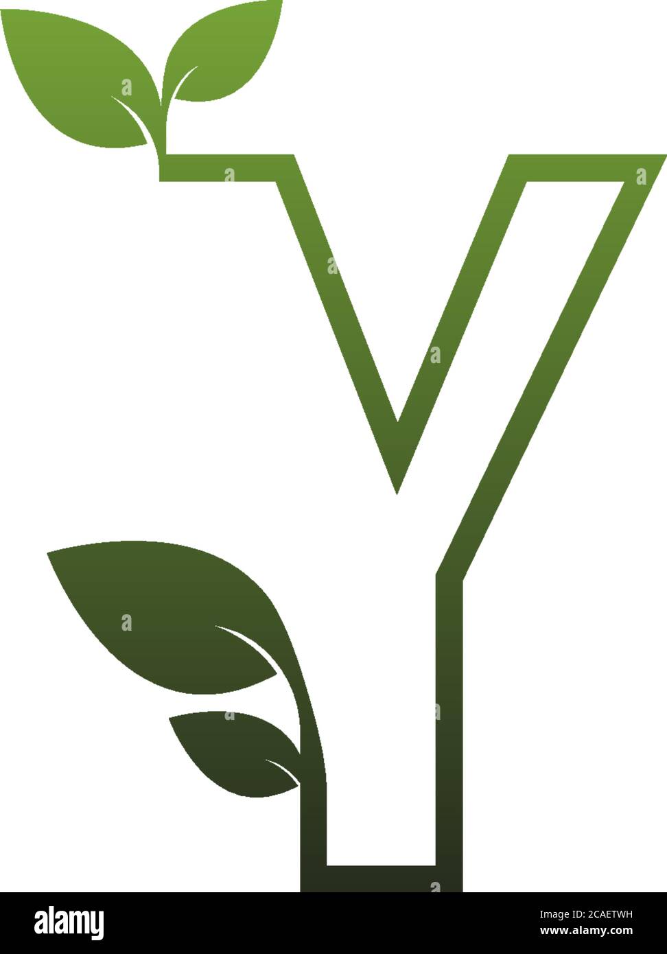 Leafs font, letter design concept illustration Stock Vector Image & Art ...