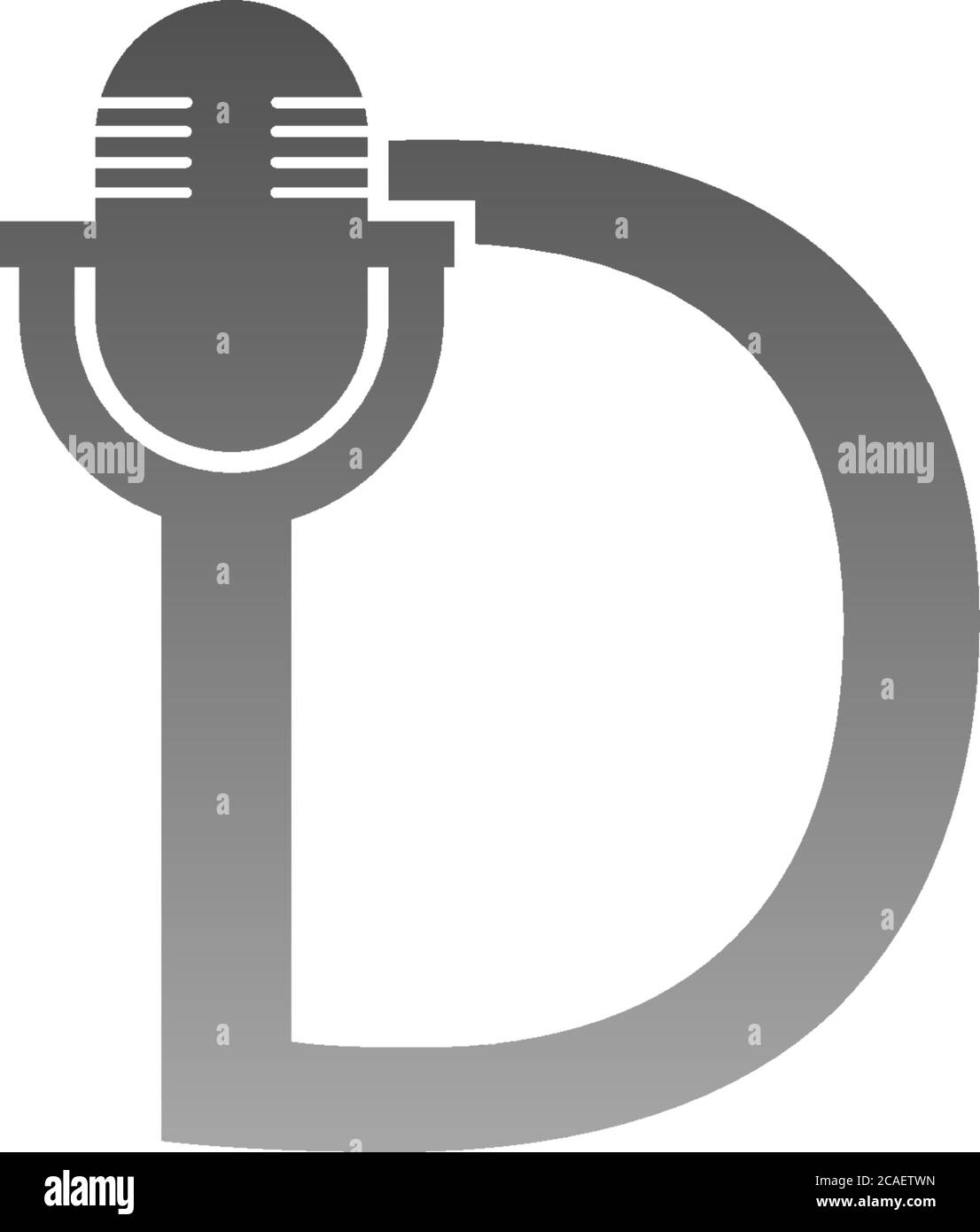 Podcast, mic font, letter design concept illustration Stock Vector ...