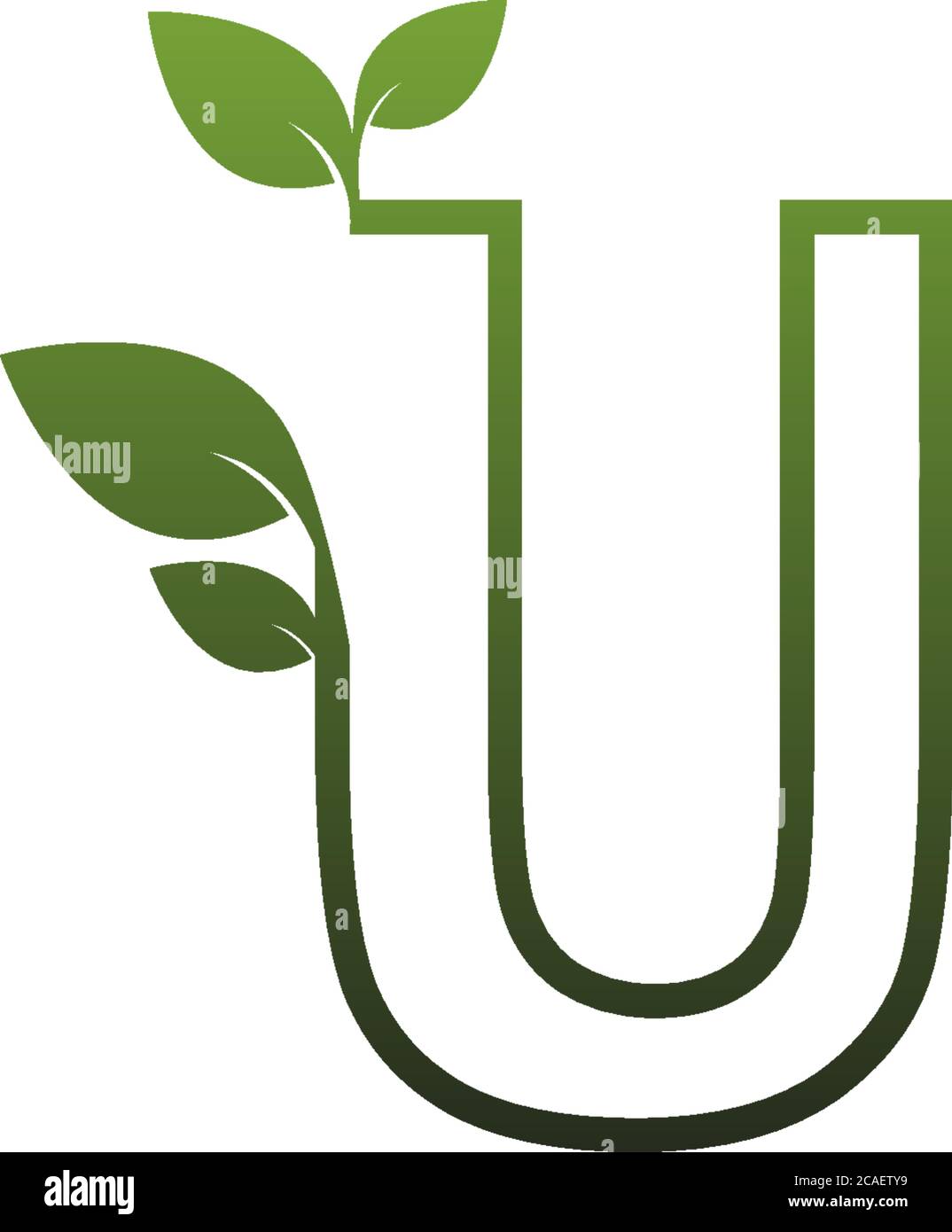 Leafs font, letter design concept illustration Stock Vector Image & Art ...