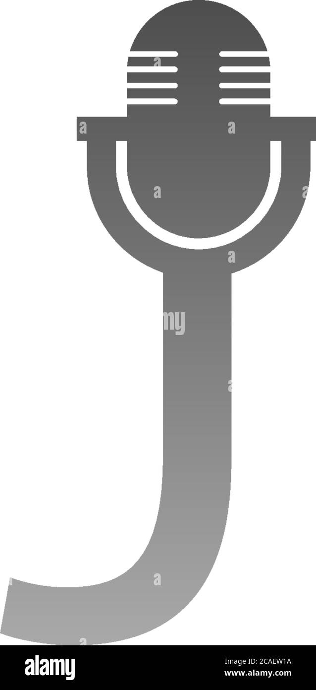 Podcast, mic font, letter design concept illustration Stock Vector ...