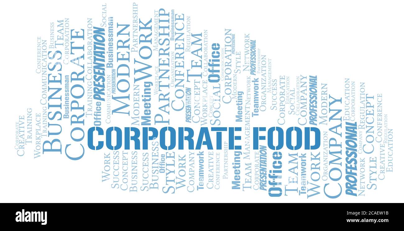Corporate Food vector word cloud, made with the text only Stock Vector ...
