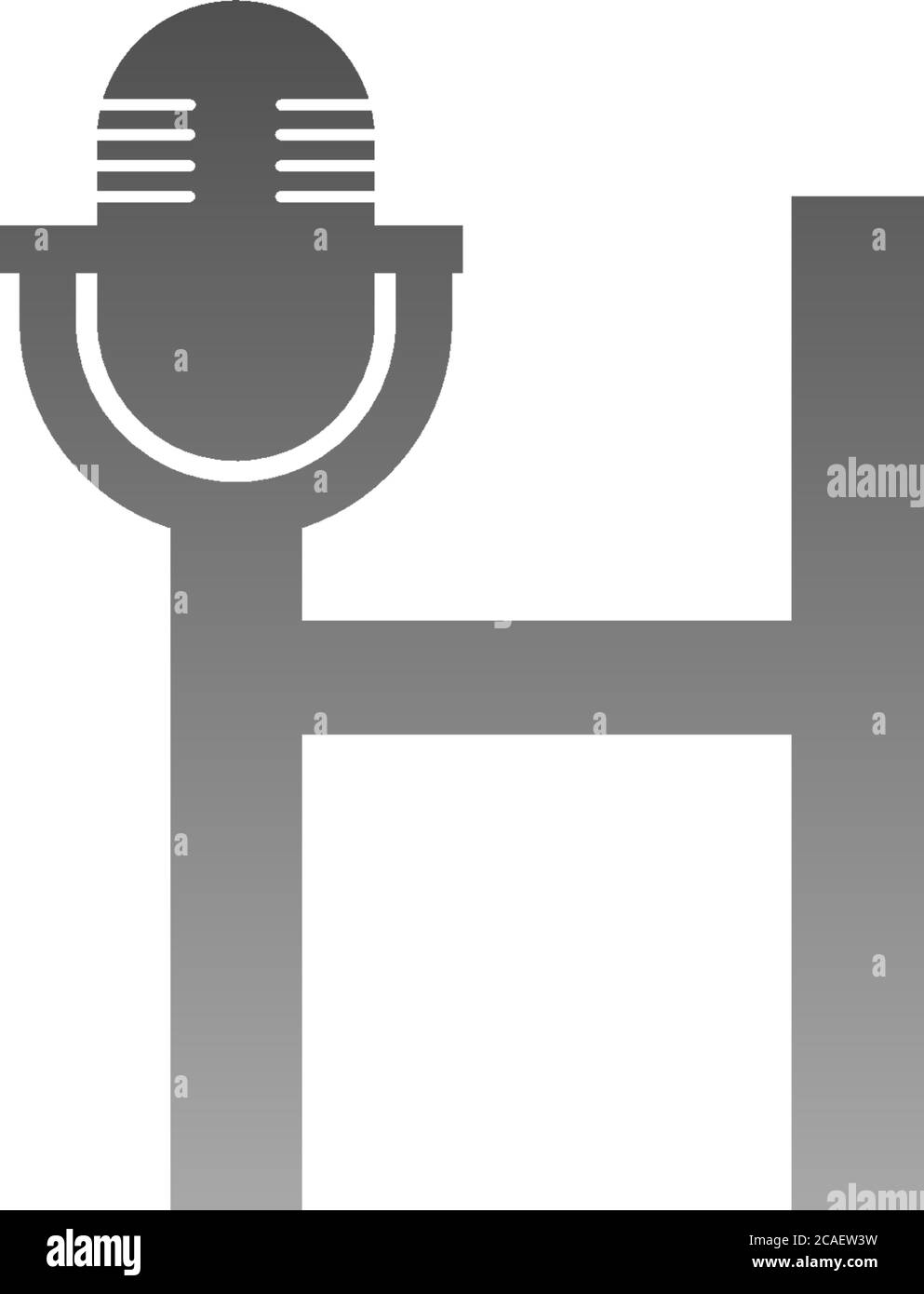 Podcast, mic font, letter design concept illustration Stock Vector ...