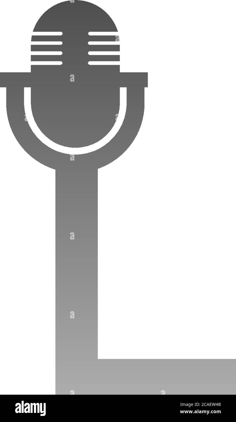 Podcast, mic font, letter design concept illustration Stock Vector ...