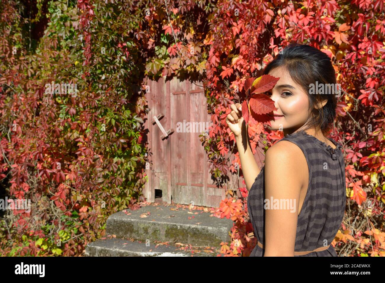 Beautiful young woman covered face hi-res stock photography and images ...
