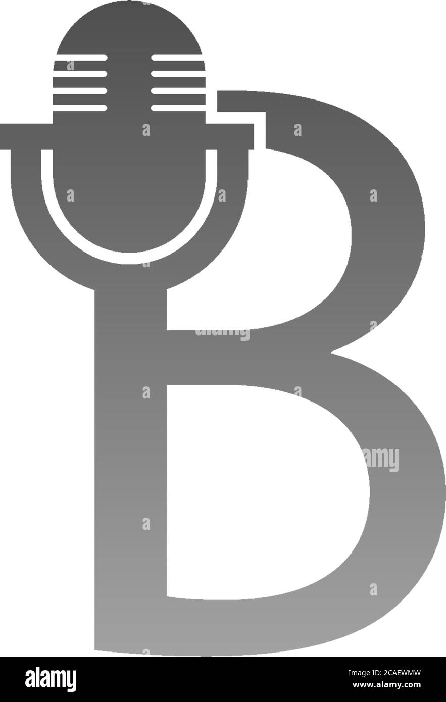 Podcast, mic font, letter design concept illustration Stock Vector ...