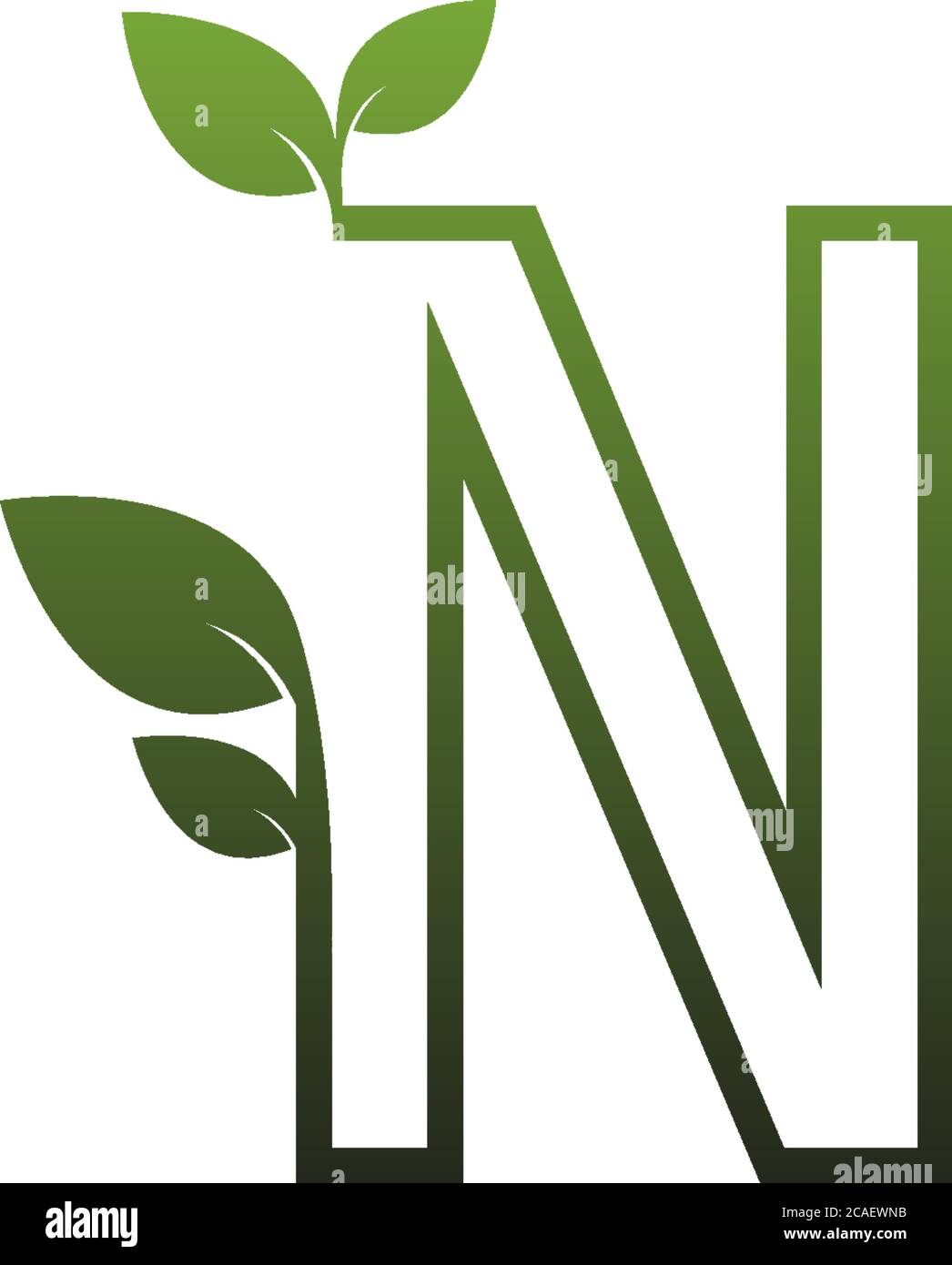 Leafs font, letter design concept illustration Stock Vector Image & Art ...