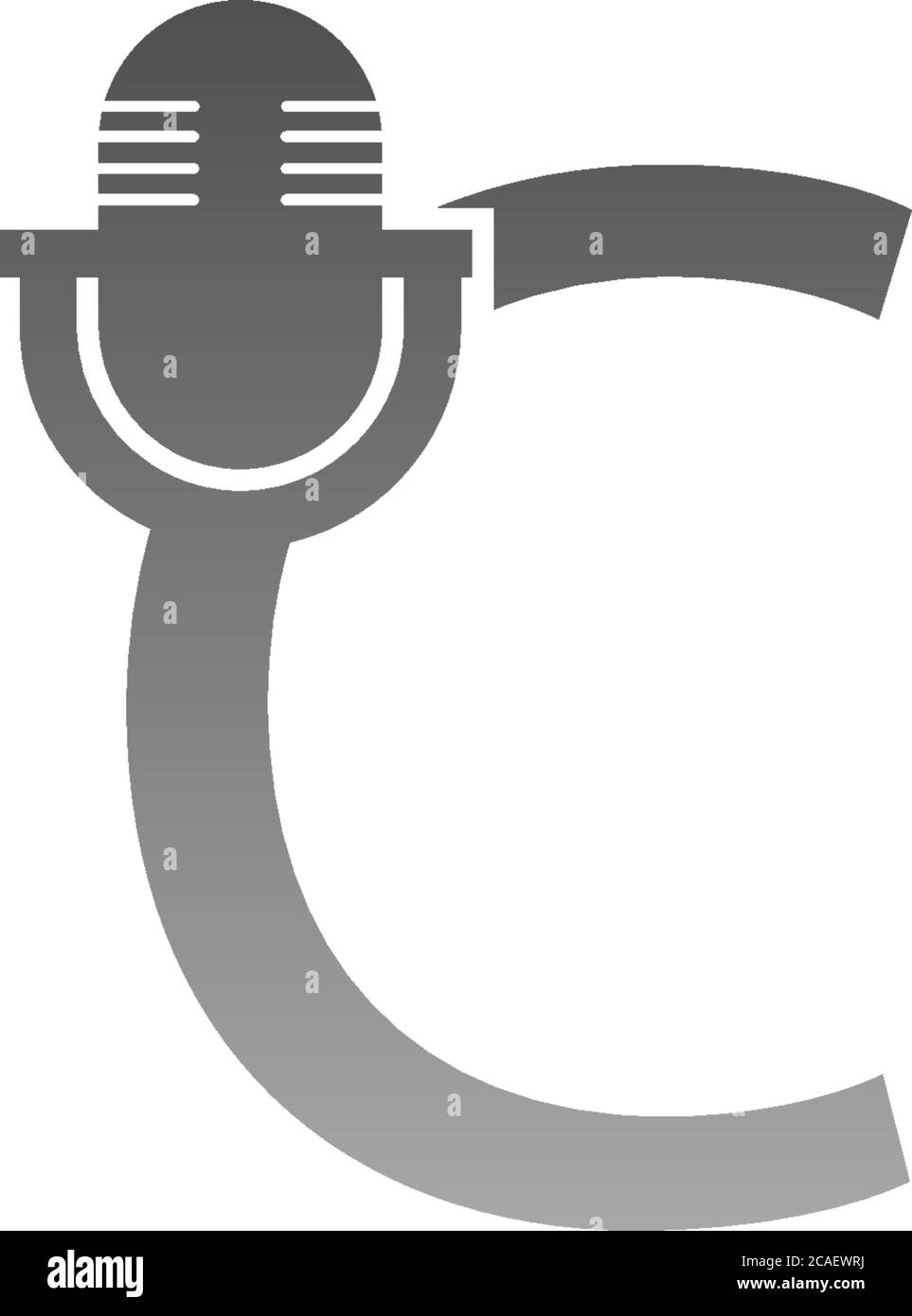 Podcast, mic font, letter design concept illustration Stock Vector ...