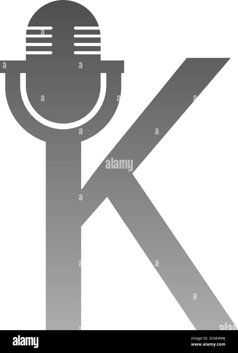 Podcast, mic font, letter design concept illustration Stock Vector ...