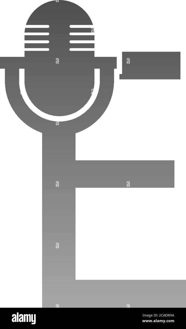 Podcast, mic font, letter design concept illustration Stock Vector ...