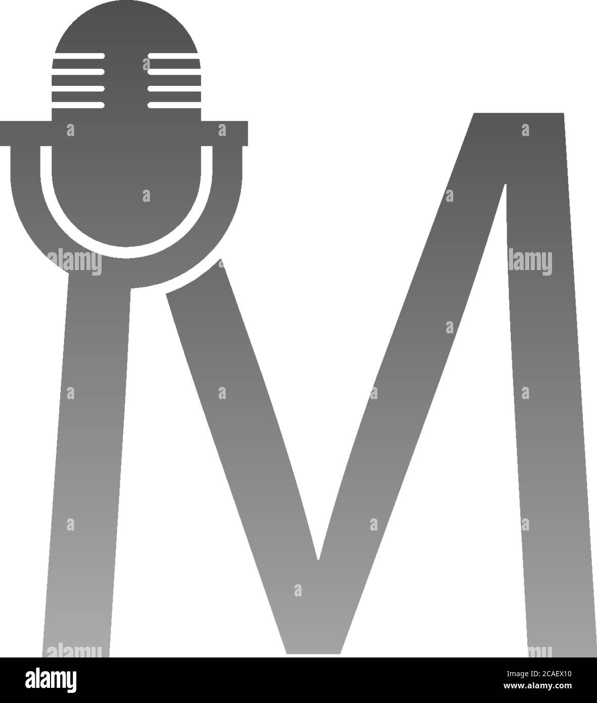 Podcast, mic font, letter design concept illustration Stock Vector ...