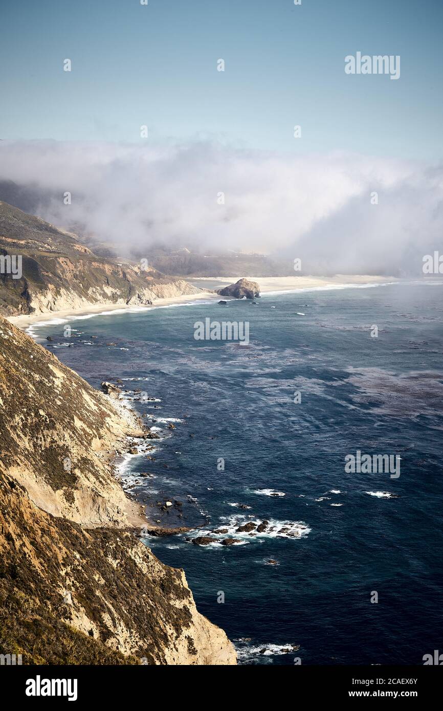 Amazing vertical shot of Little Sur River Beach, Big Sur, California ...