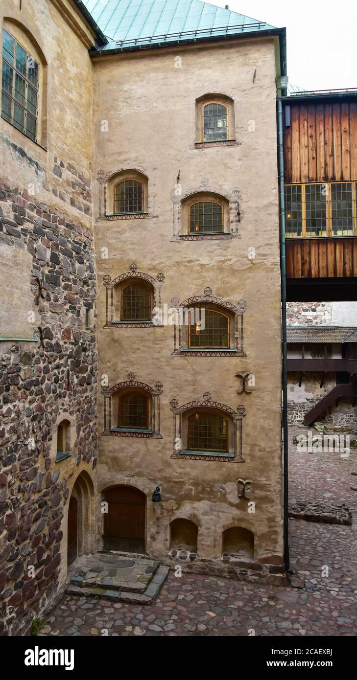 Turku Castle is a medieval building in the city of Turku, Finland Stock ...