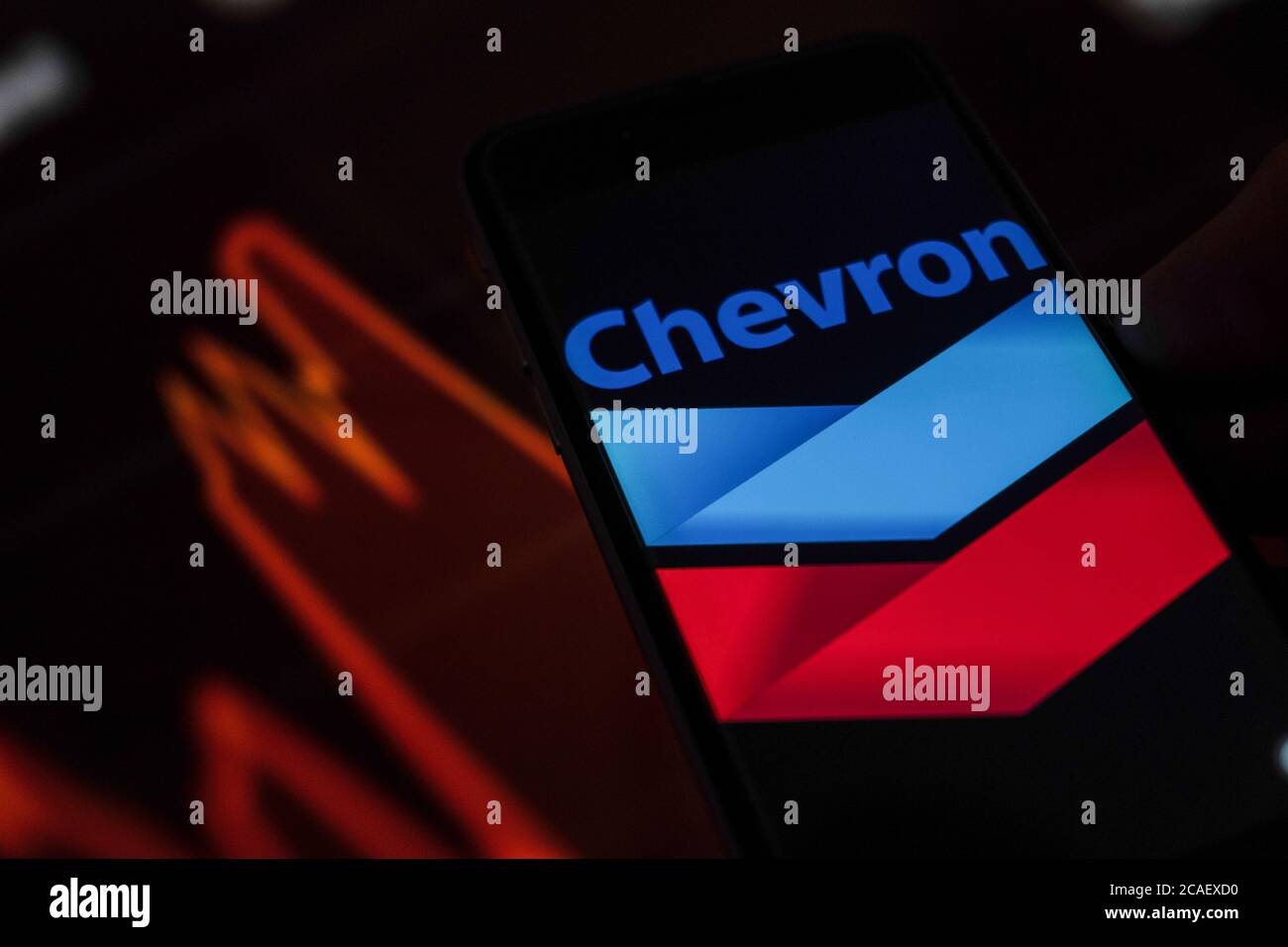 Chevron corporation logo hi-res stock photography and images - Alamy