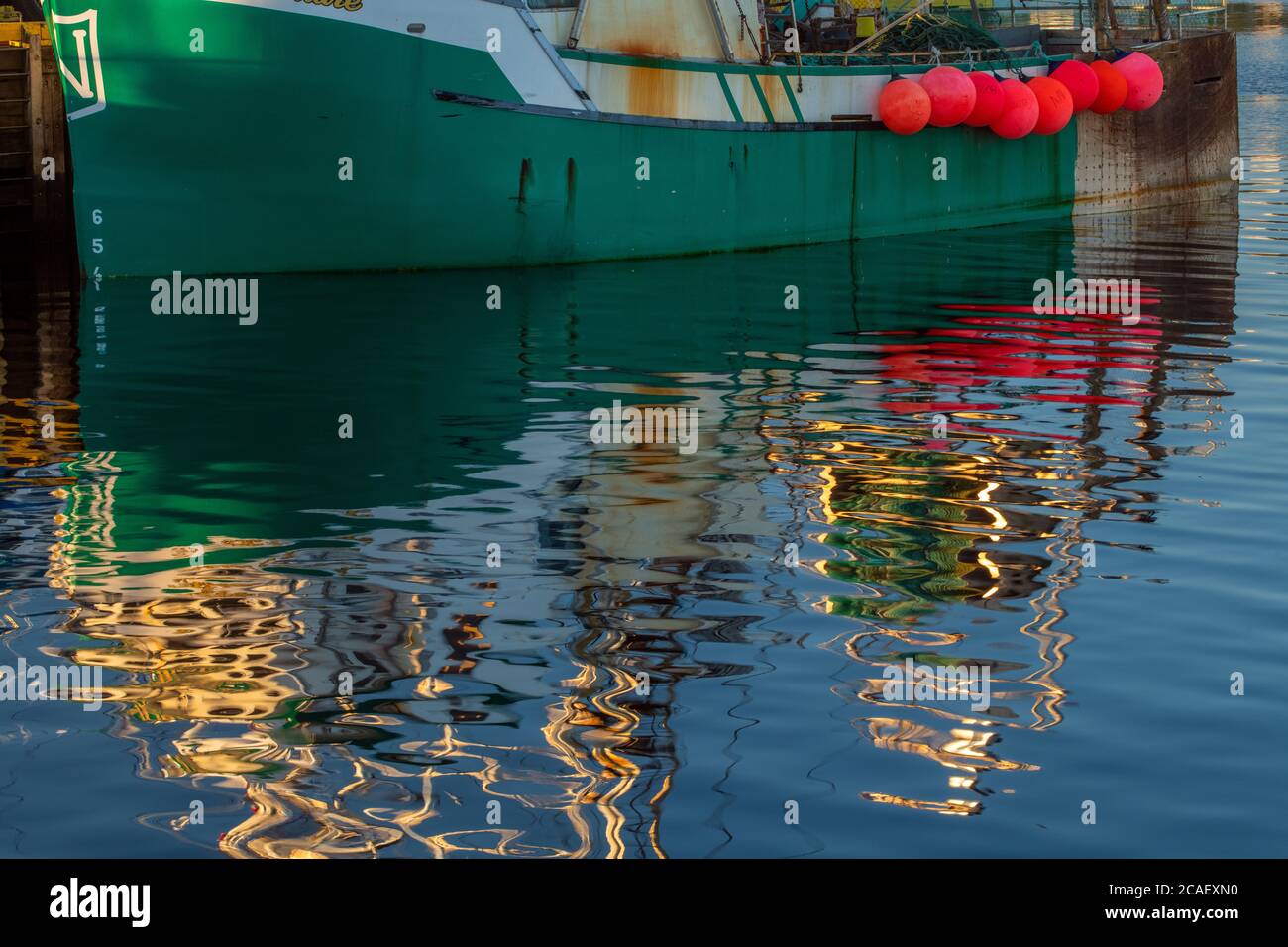 Moored fishing trawlers, Twillingate, Newfoundland and Labrador NL ...