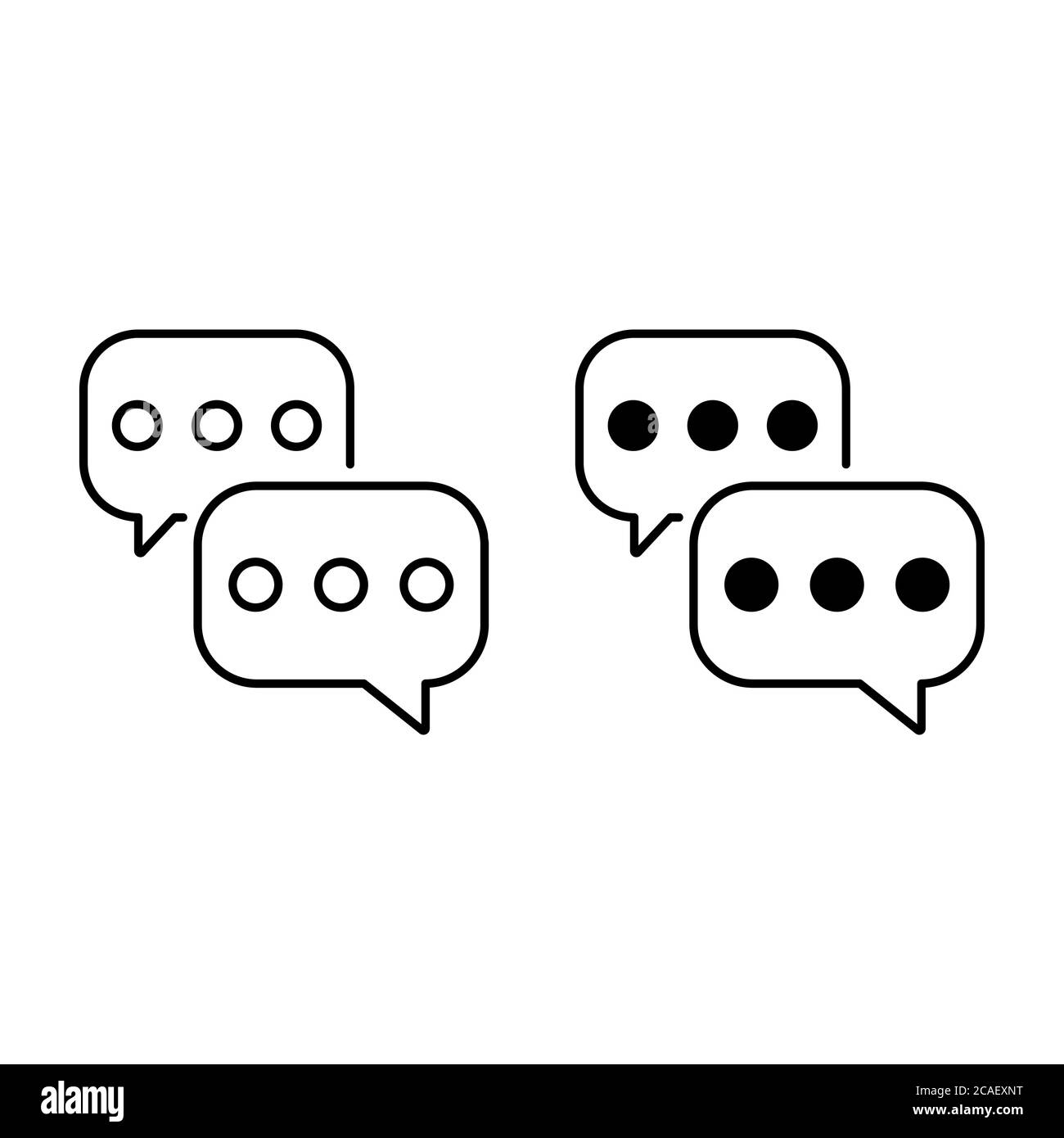 Messages, Speech bubbles outline and glyph icons Stock Vector Image ...