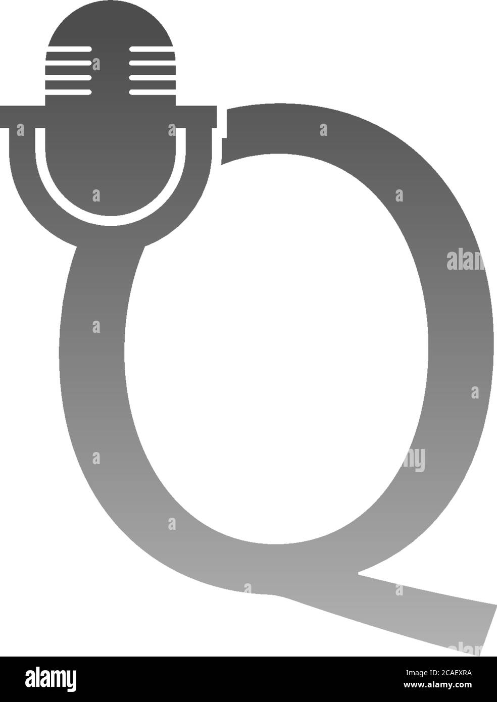 Podcast, mic font, letter design concept illustration Stock Vector ...