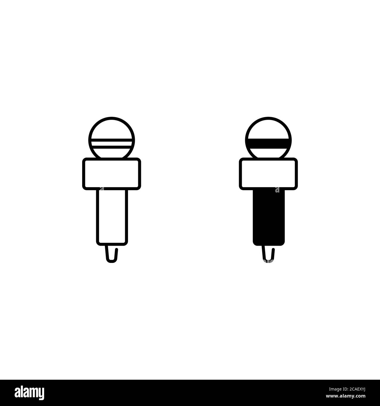 Wireless microphone outline and glyph icons Stock Vector Image & Art ...