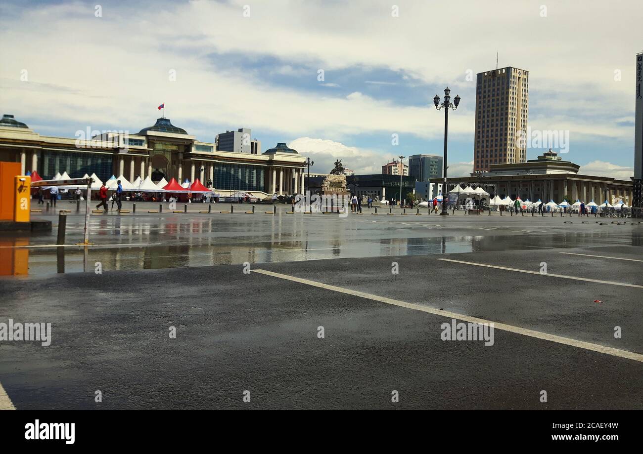 The main square in Mongolia's capital Stock Photo - Alamy