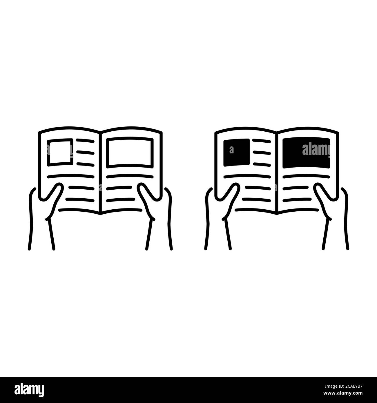 Hands holding newspaper Stock Vector Images - Alamy