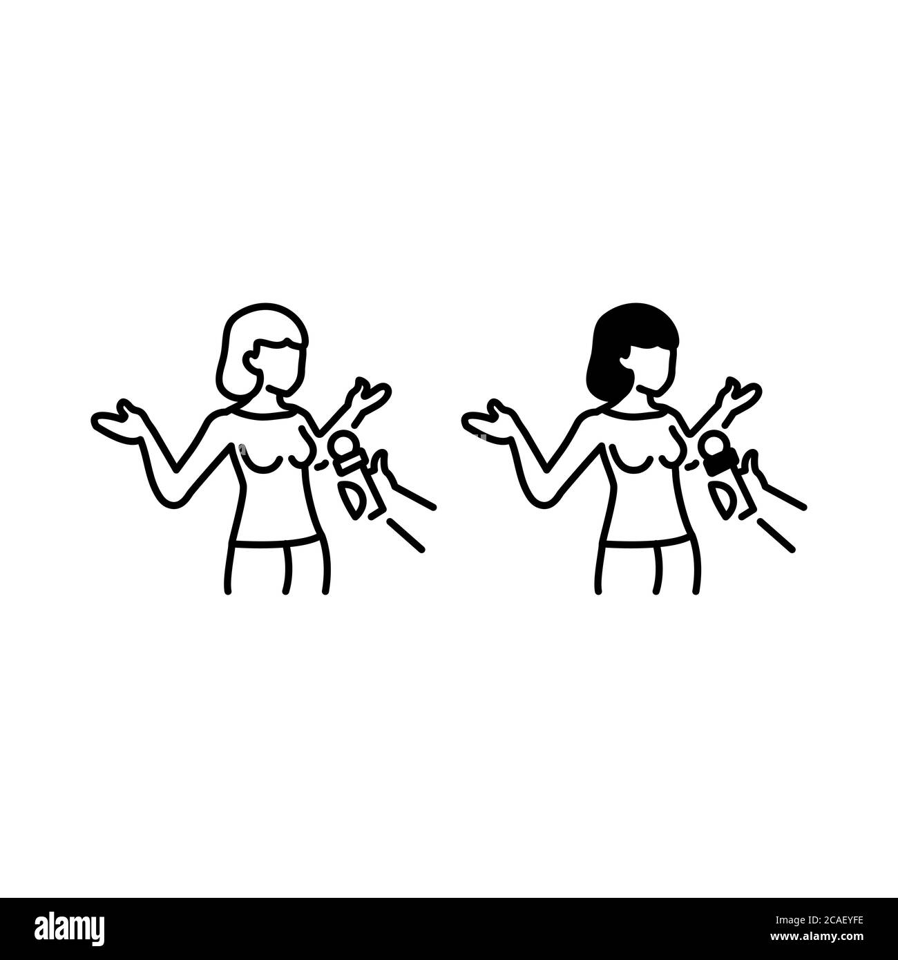 Girl interview outline and glyph icons Stock Vector Image & Art - Alamy