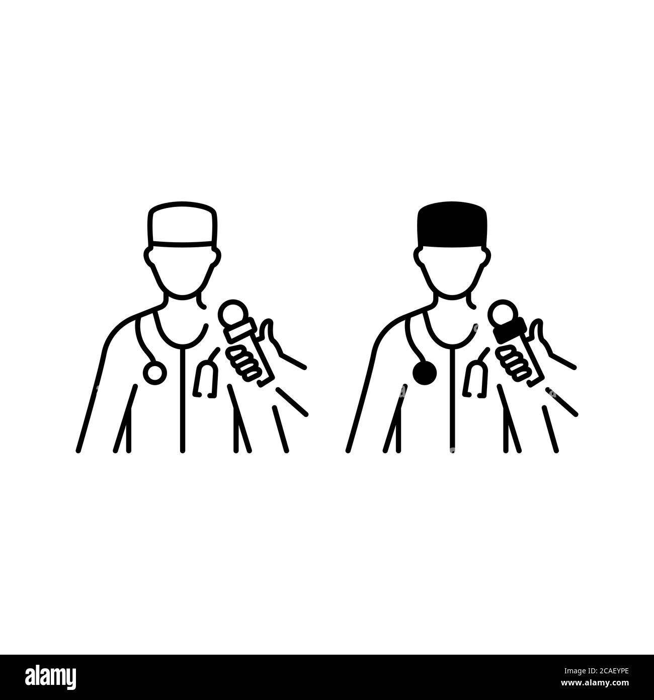 Male doctor interview outline and glyph icons Stock Vector Image & Art ...