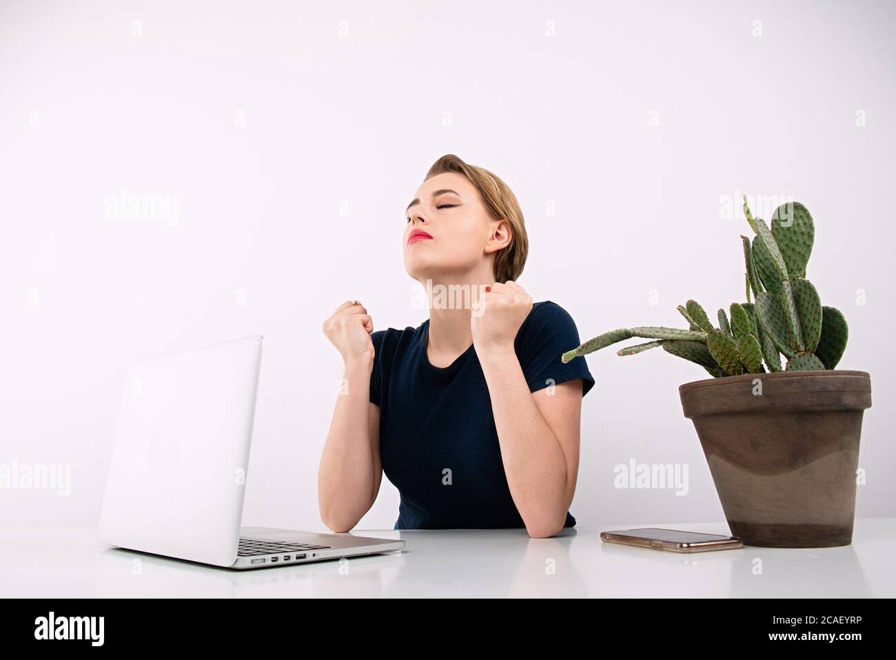 difficulties at work and in business, girl experiences negative ...