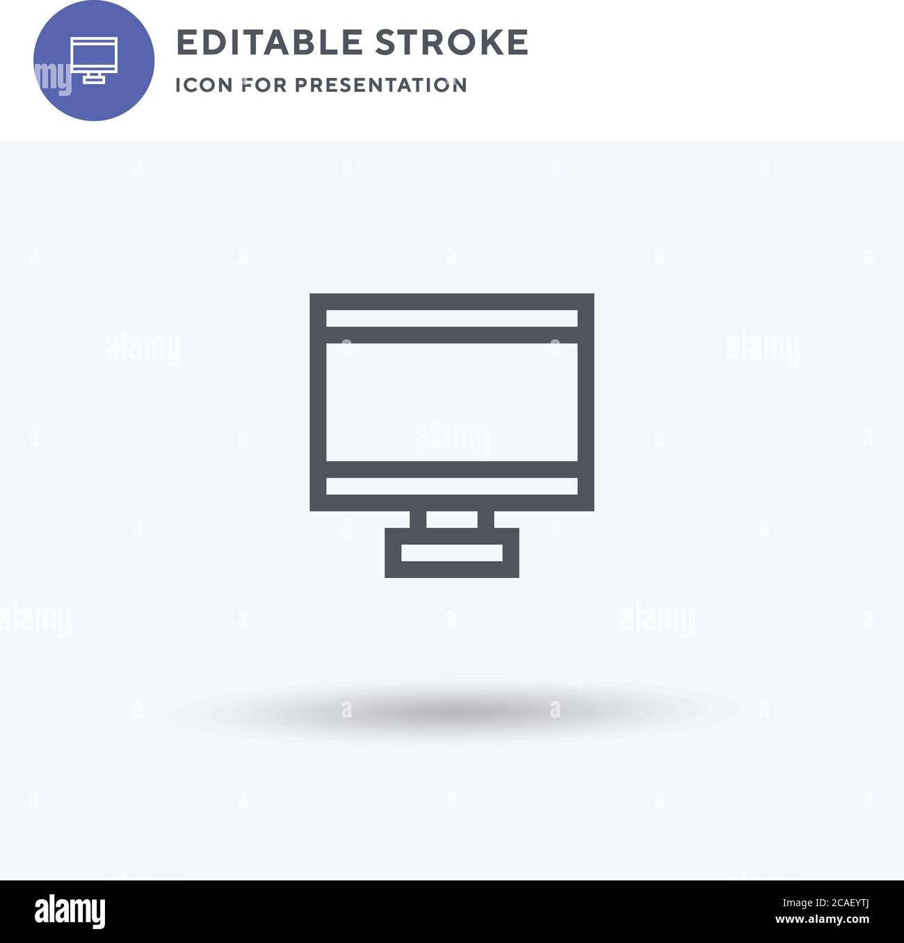 Computer icon vector, filled flat sign, solid pictogram isolated on ...
