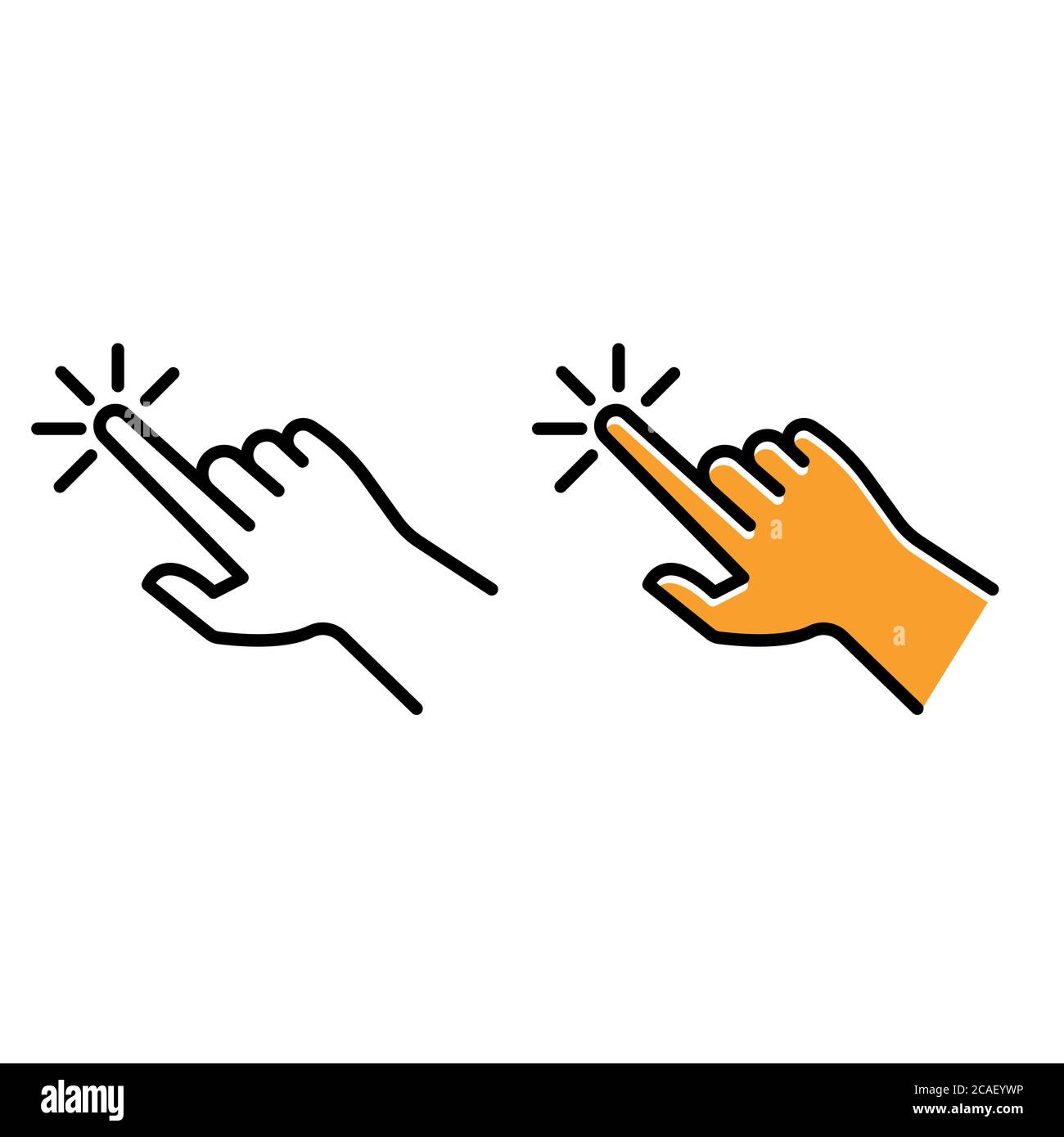 Click hand icons touch Cut Out Stock Images & Pictures - Alamy