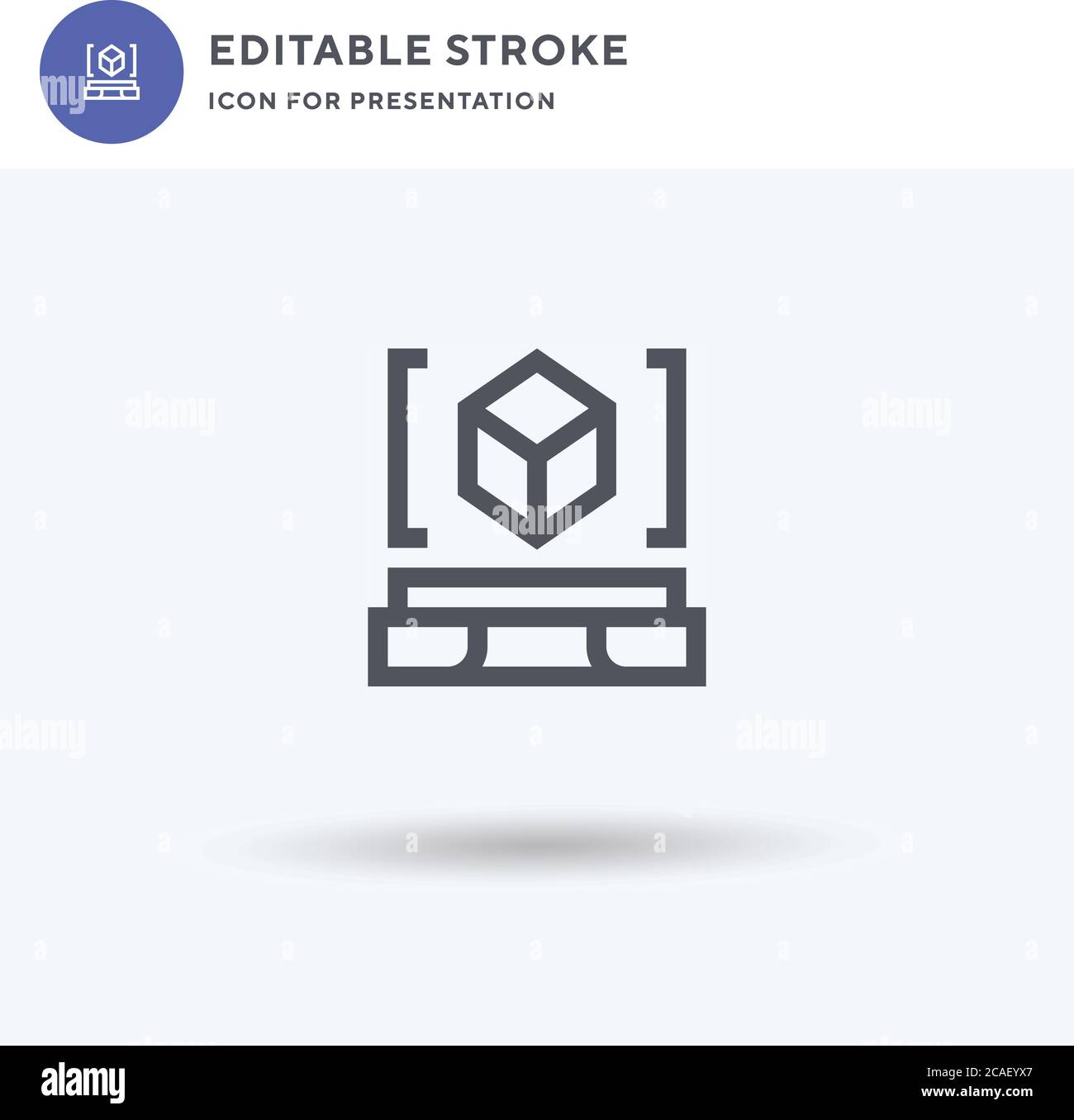 D Scanner icon vector, filled flat sign, solid pictogram isolated on ...