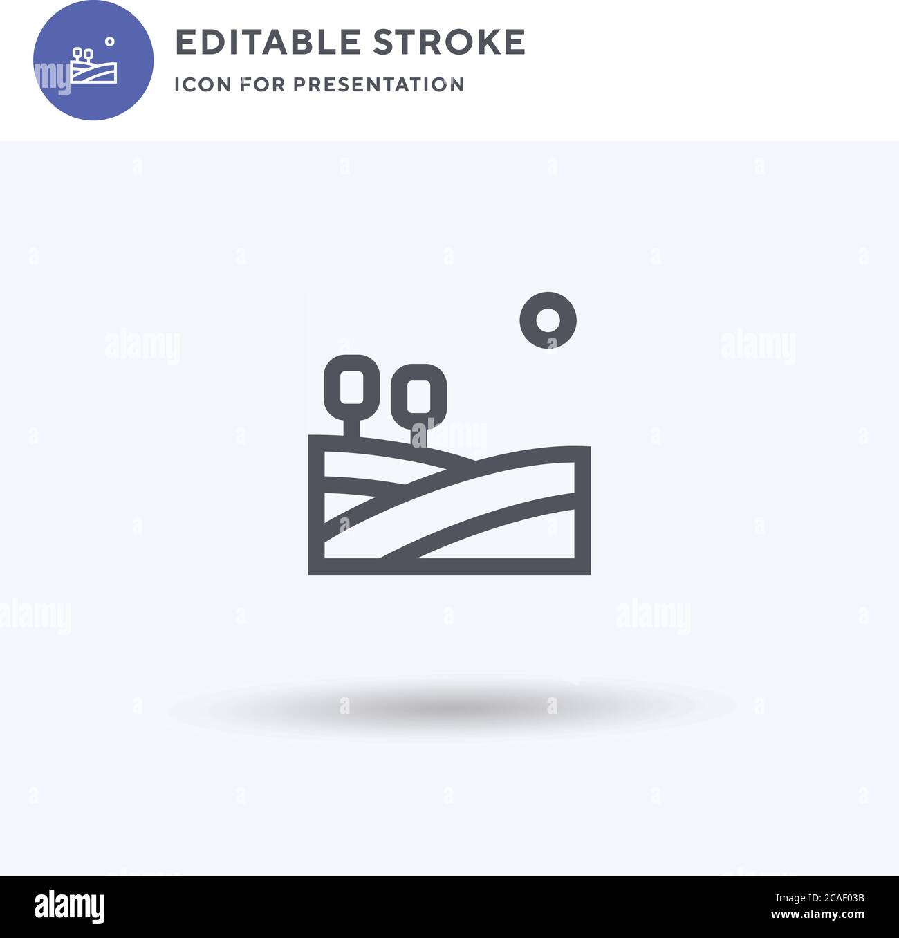 Field icon vector, filled flat sign, solid pictogram isolated on white ...