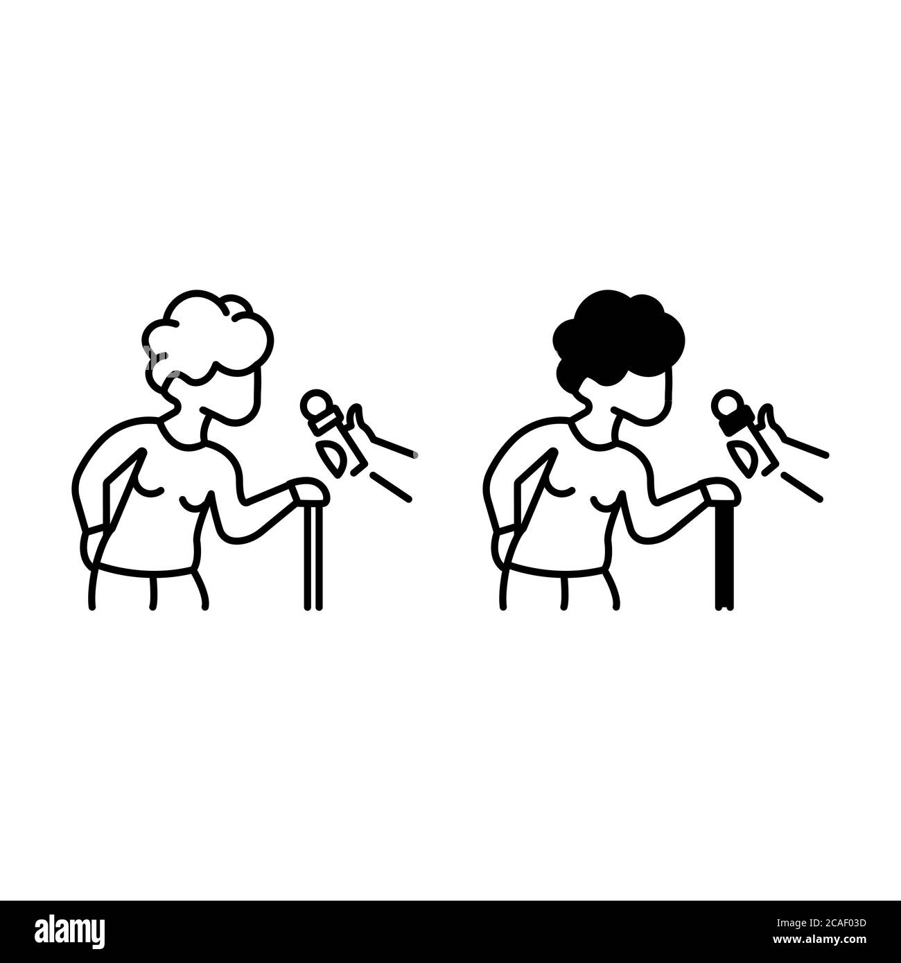 Old woman interview outline and glyph icons Stock Vector Image & Art ...