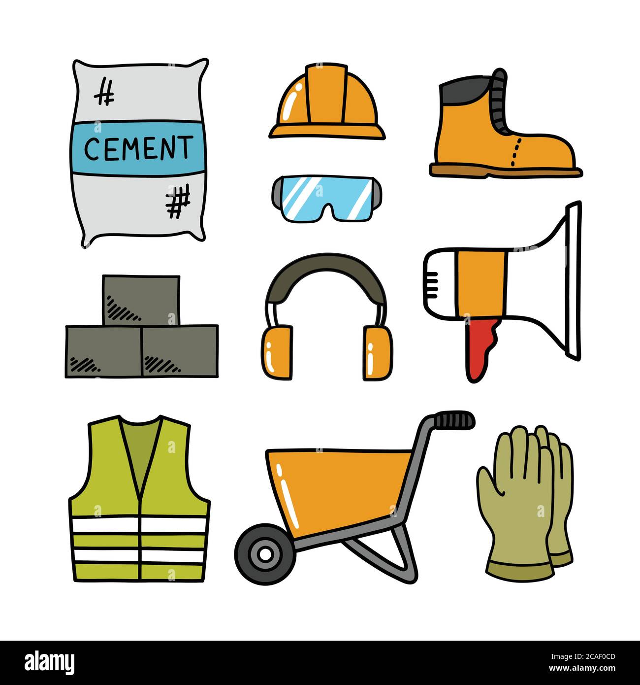 construction doodle icons set, vector illustration Stock Vector Image ...
