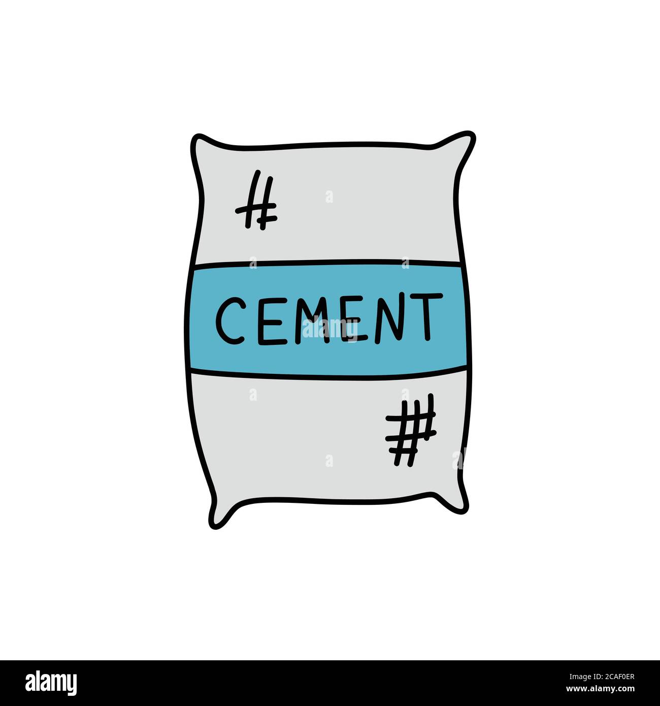 cement bag doodle icon, vector color illustration Stock Vector Image ...