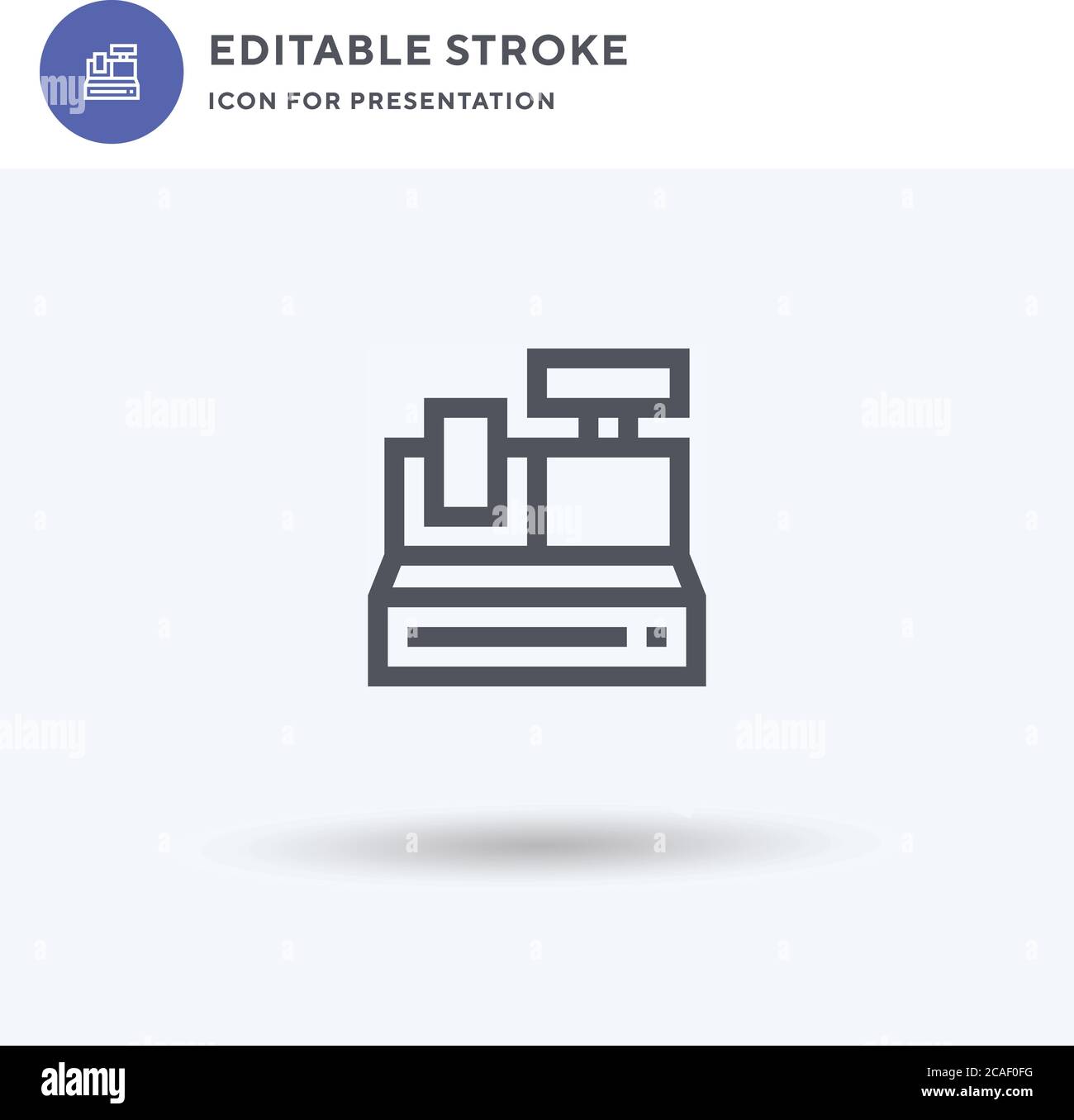 Cash Register icon vector, filled flat sign, solid pictogram isolated ...