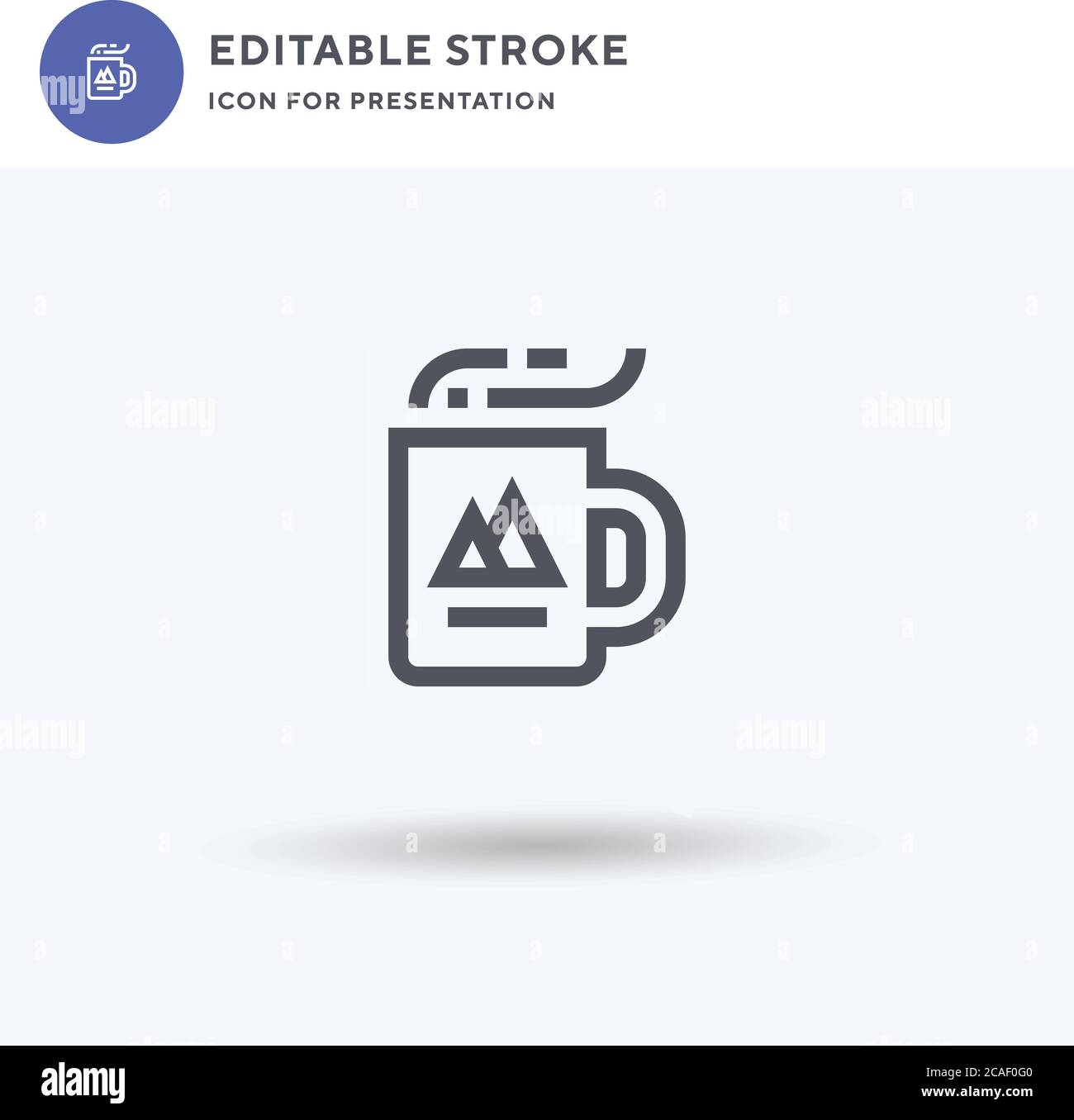 Mug icon vector, filled flat sign, solid pictogram isolated on white ...