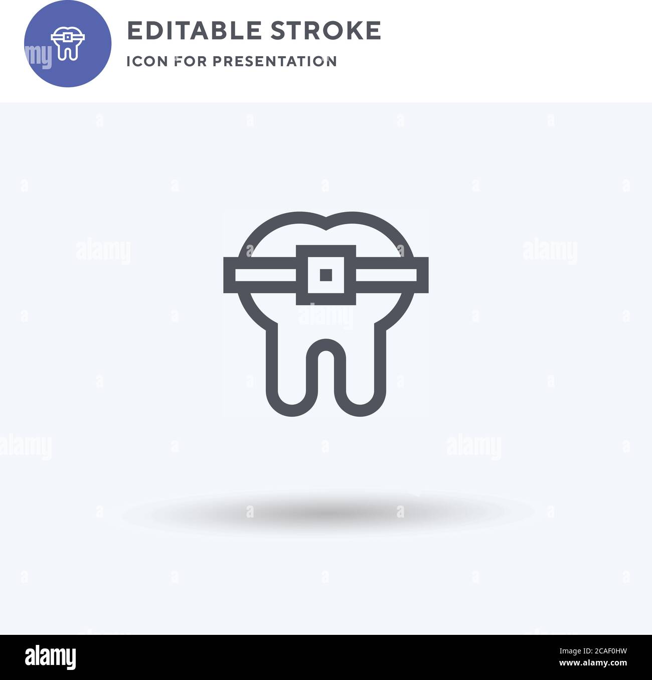 Tooth icon vector, filled flat sign, solid pictogram isolated on white ...