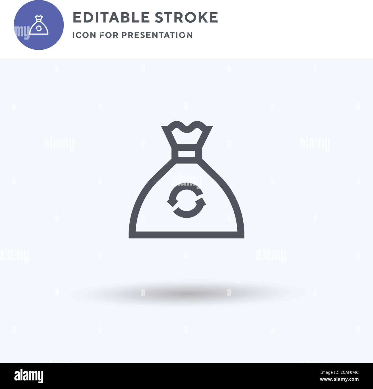 Garbage Bag icon vector, filled flat sign, solid pictogram isolated on ...