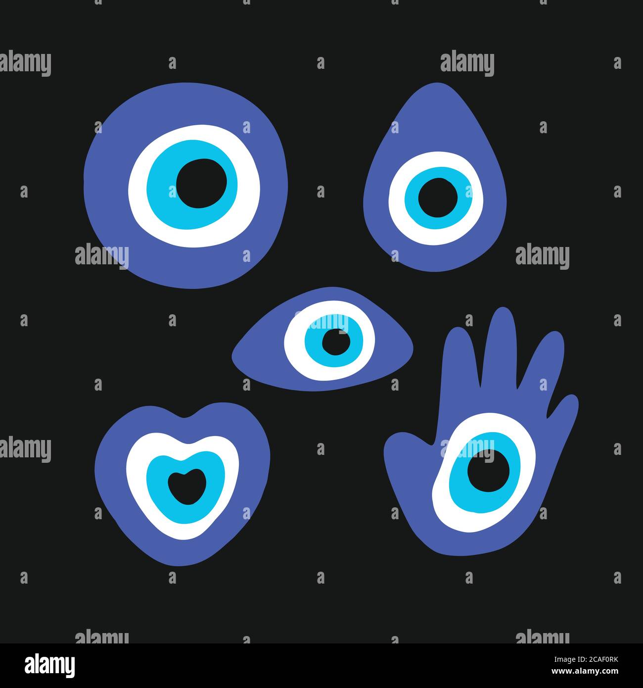 fatima eye doodle icons set, vector illustration Stock Vector Image ...