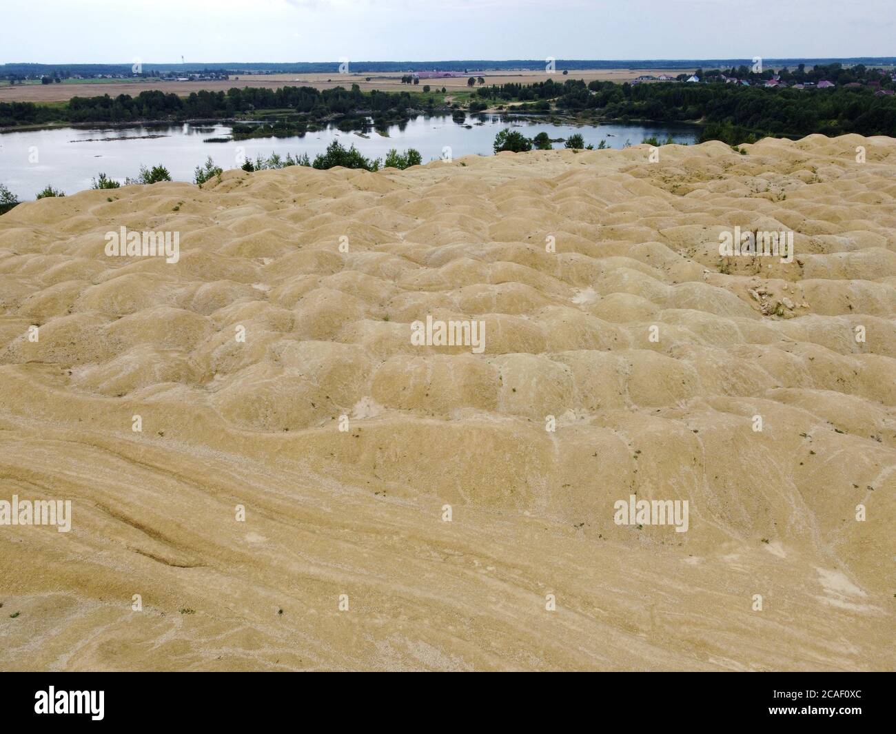 Old flooded sand pit aerial photo Stock Photo - Alamy