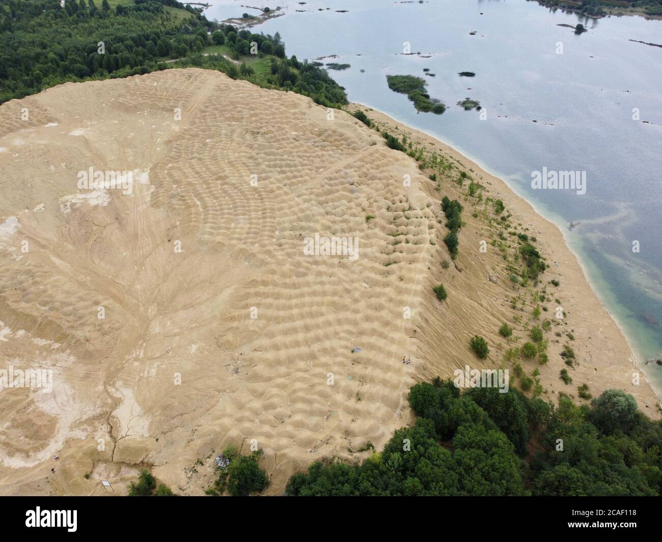 Old flooded sand pit aerial photo Stock Photo - Alamy