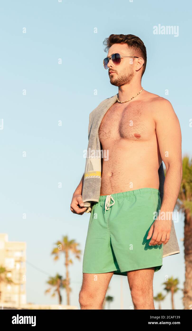 Man on beach captured hi-res stock photography and images - Alamy