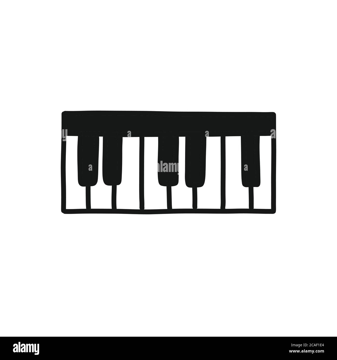 musical keyboard synthesizer doodle icon, vector illustration Stock ...