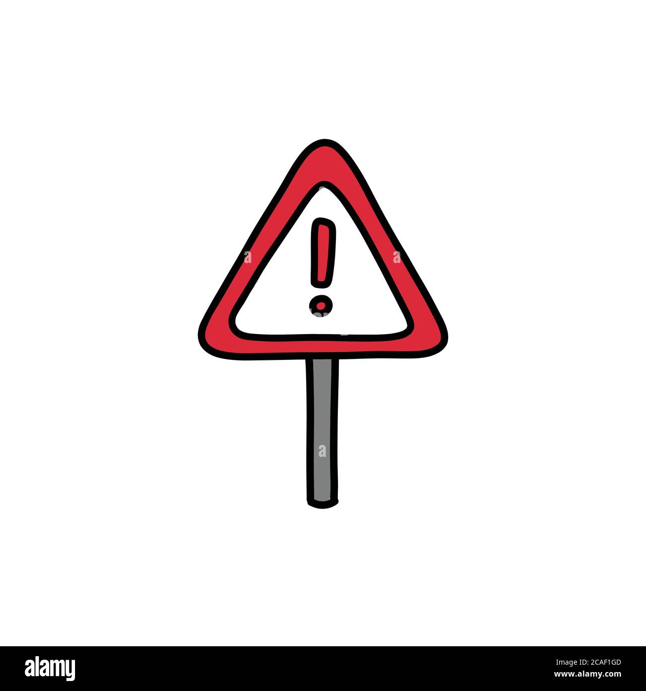 road sign doodle icon, vector color illustration Stock Vector Image ...