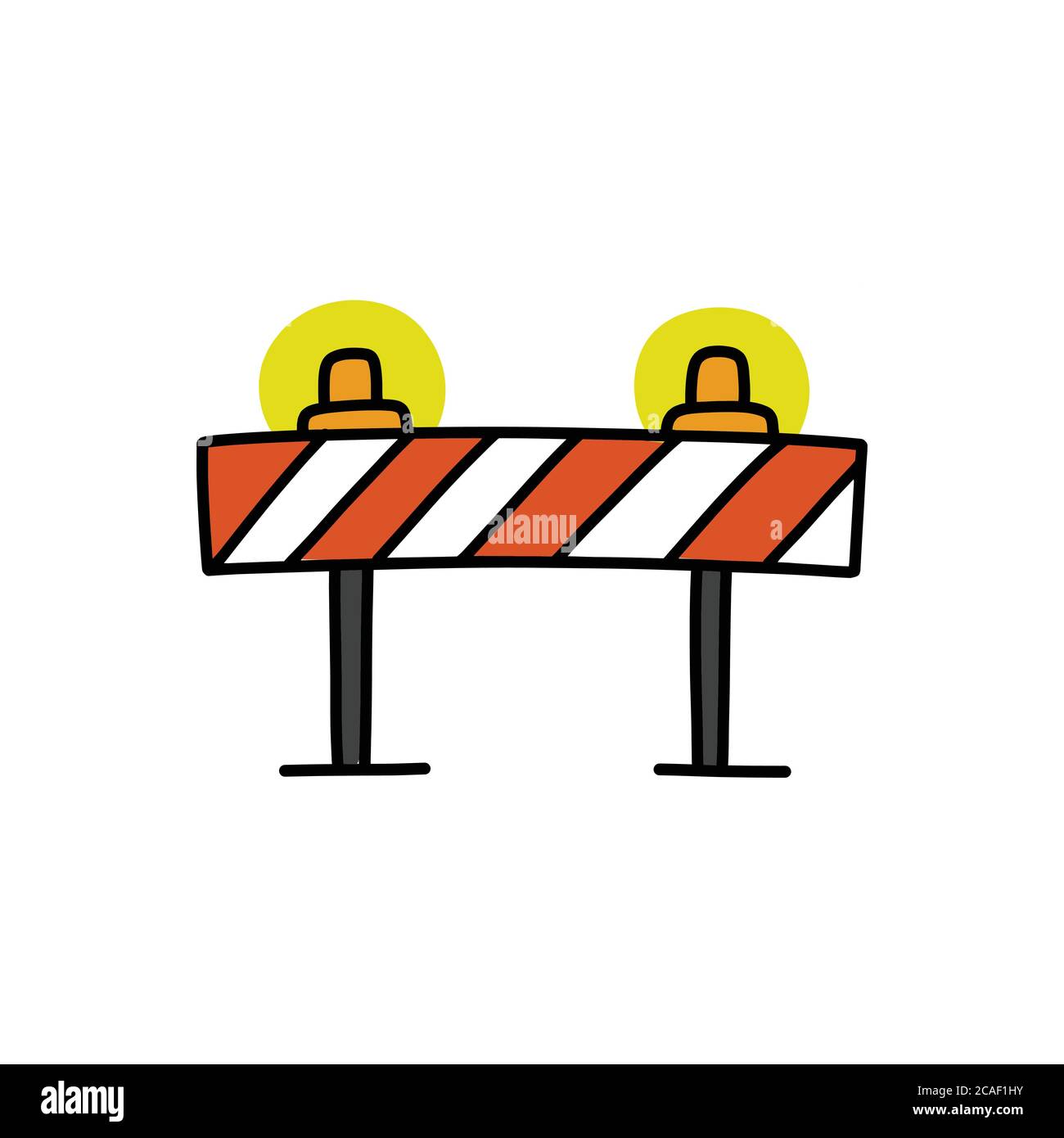 road fence barrier doodle icon, vector color illustration Stock Vector ...