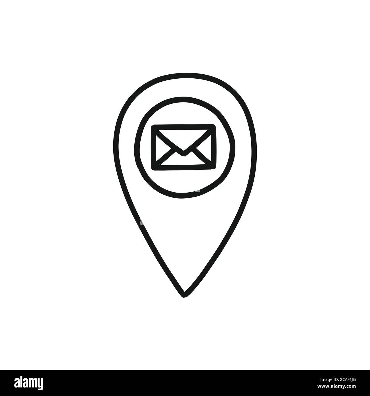 map pointer mail doodle icon, vector illustration Stock Vector Image ...