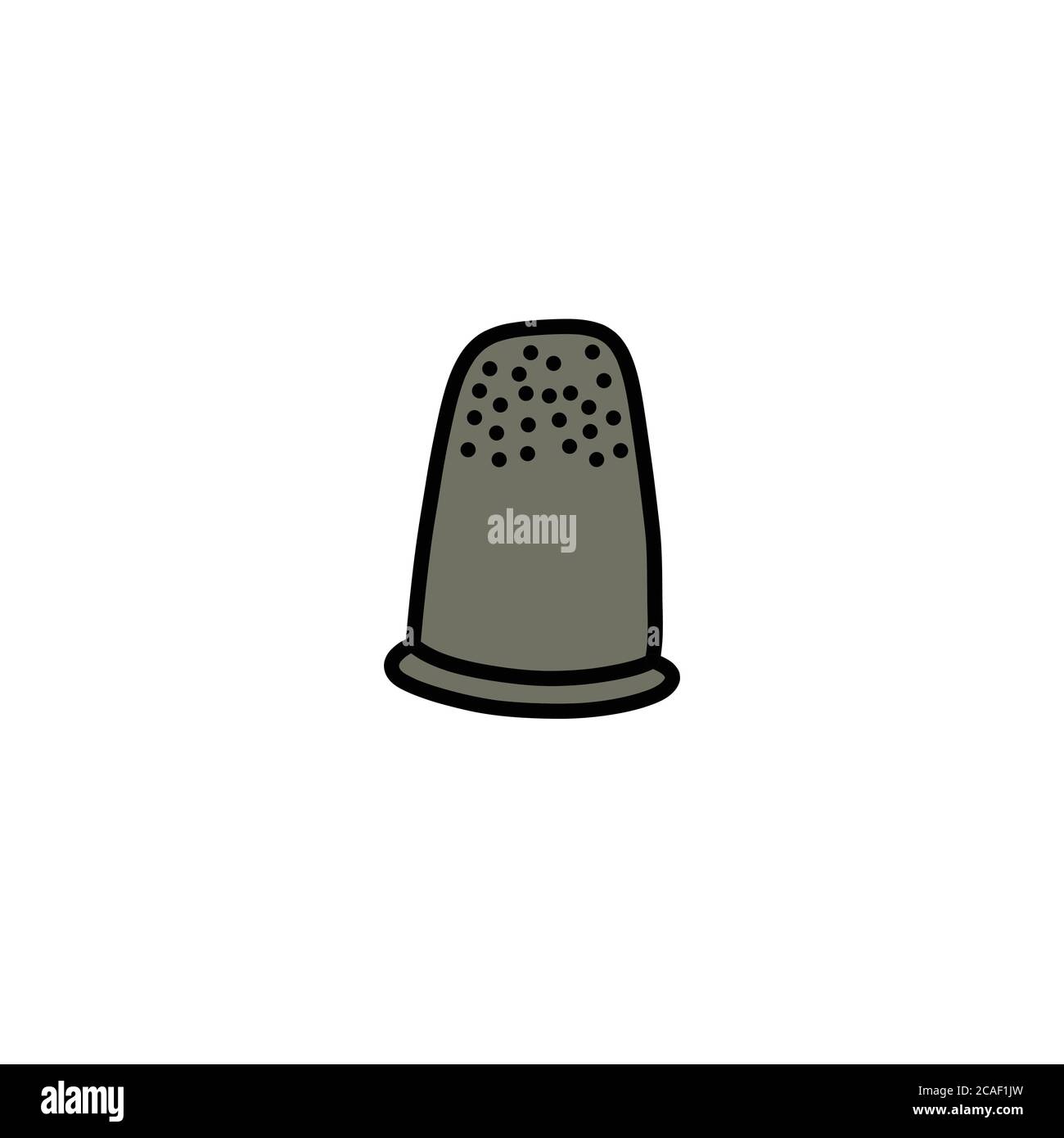 thimble for sewing doodle icon, vector color illustration Stock Vector ...