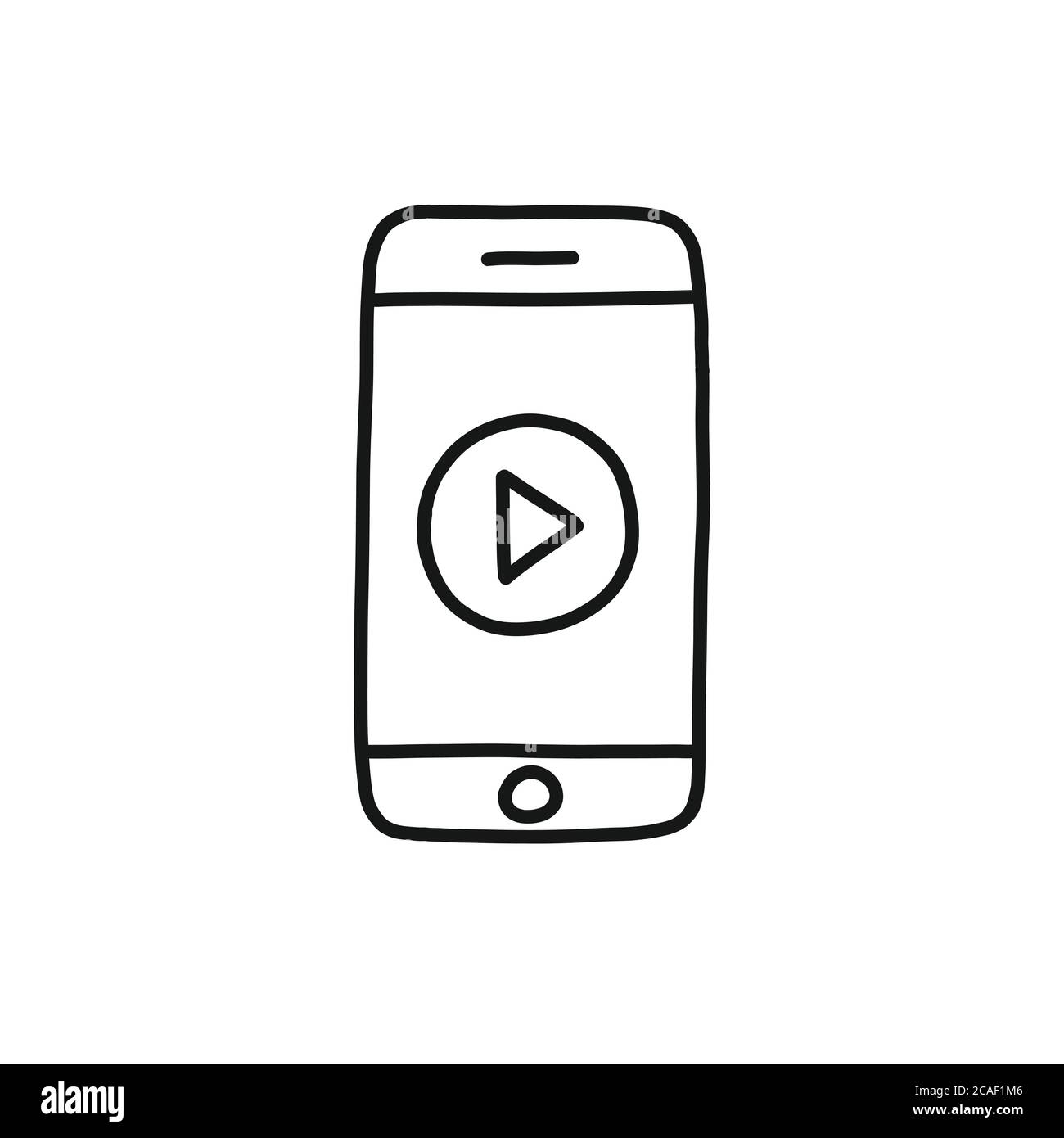 smartphone doodle icon, vector illustration Stock Vector Image & Art ...