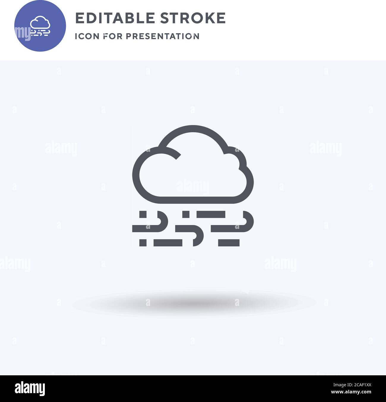 Wind icon vector, filled flat sign, solid pictogram isolated on white ...