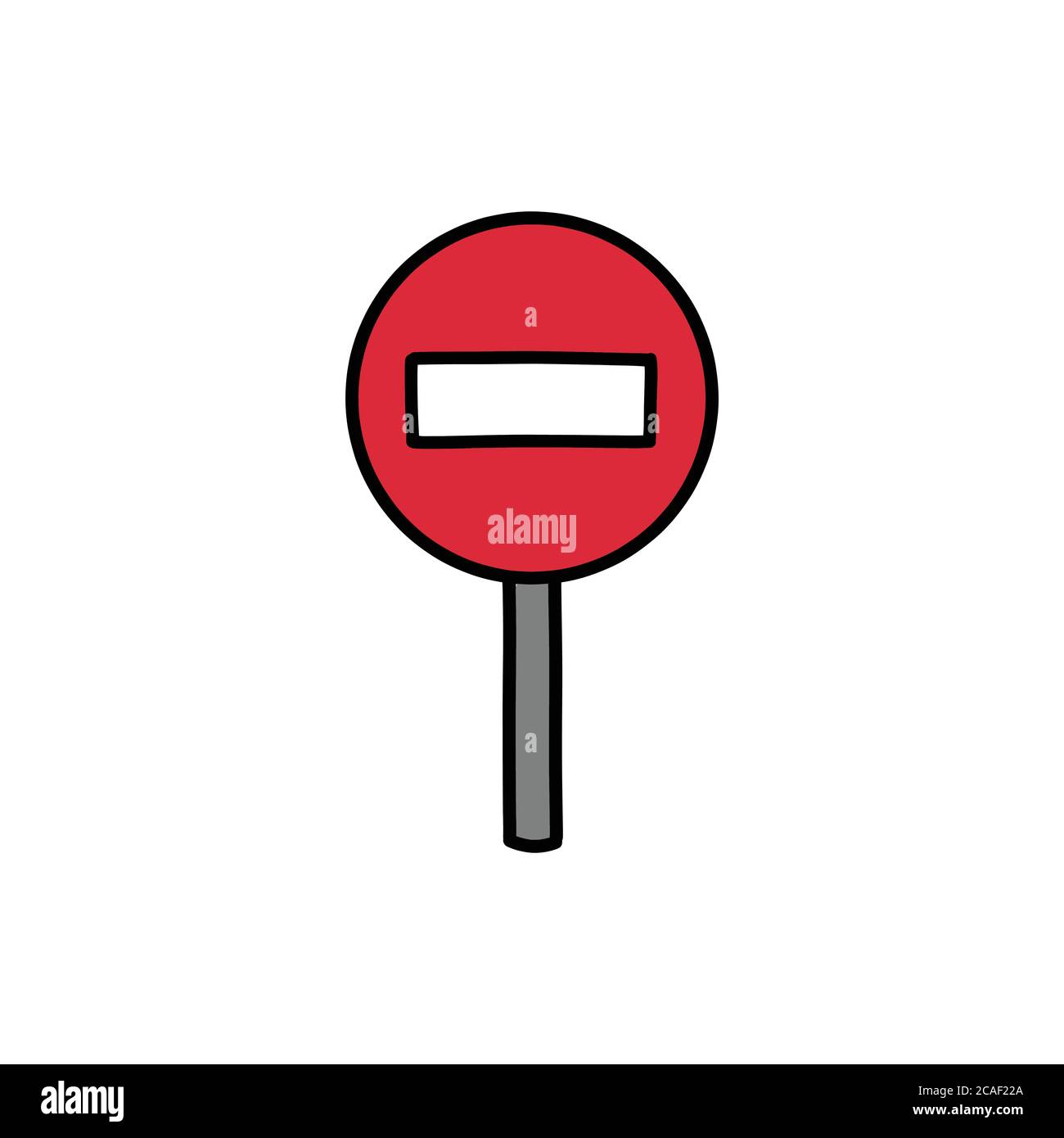 road sign doodle icon, vector color illustration Stock Vector Image ...