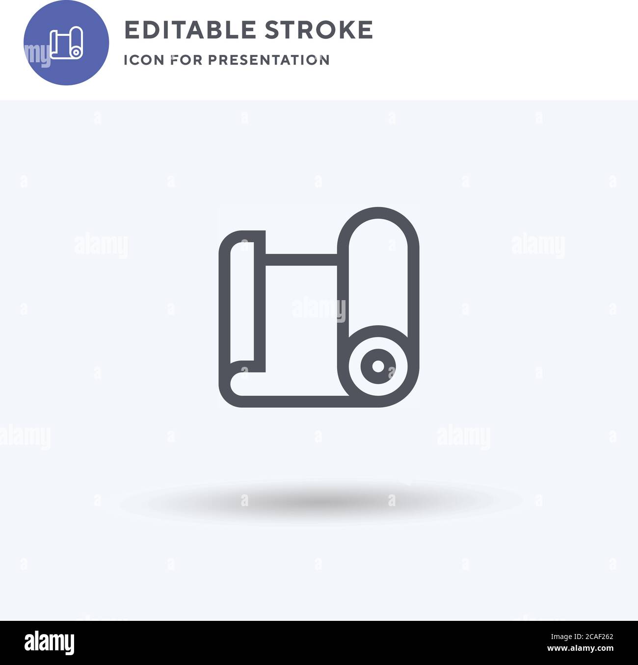 Paper Roll icon vector, filled flat sign, solid pictogram isolated on ...